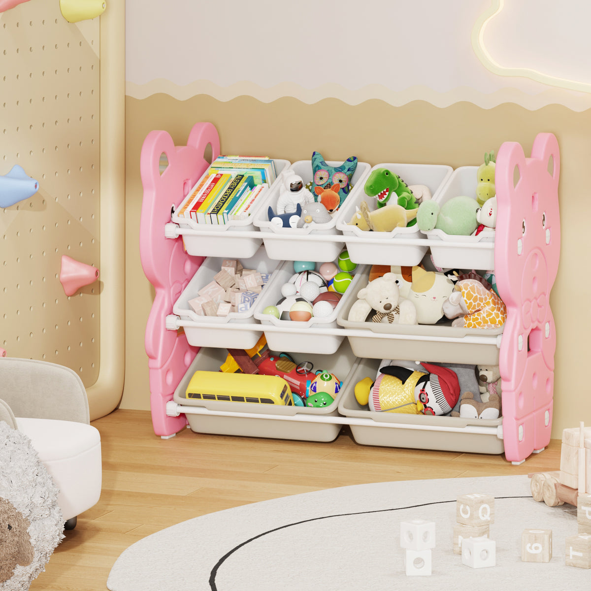 Advwin Kids Toy Storage Organizer Display Shelf