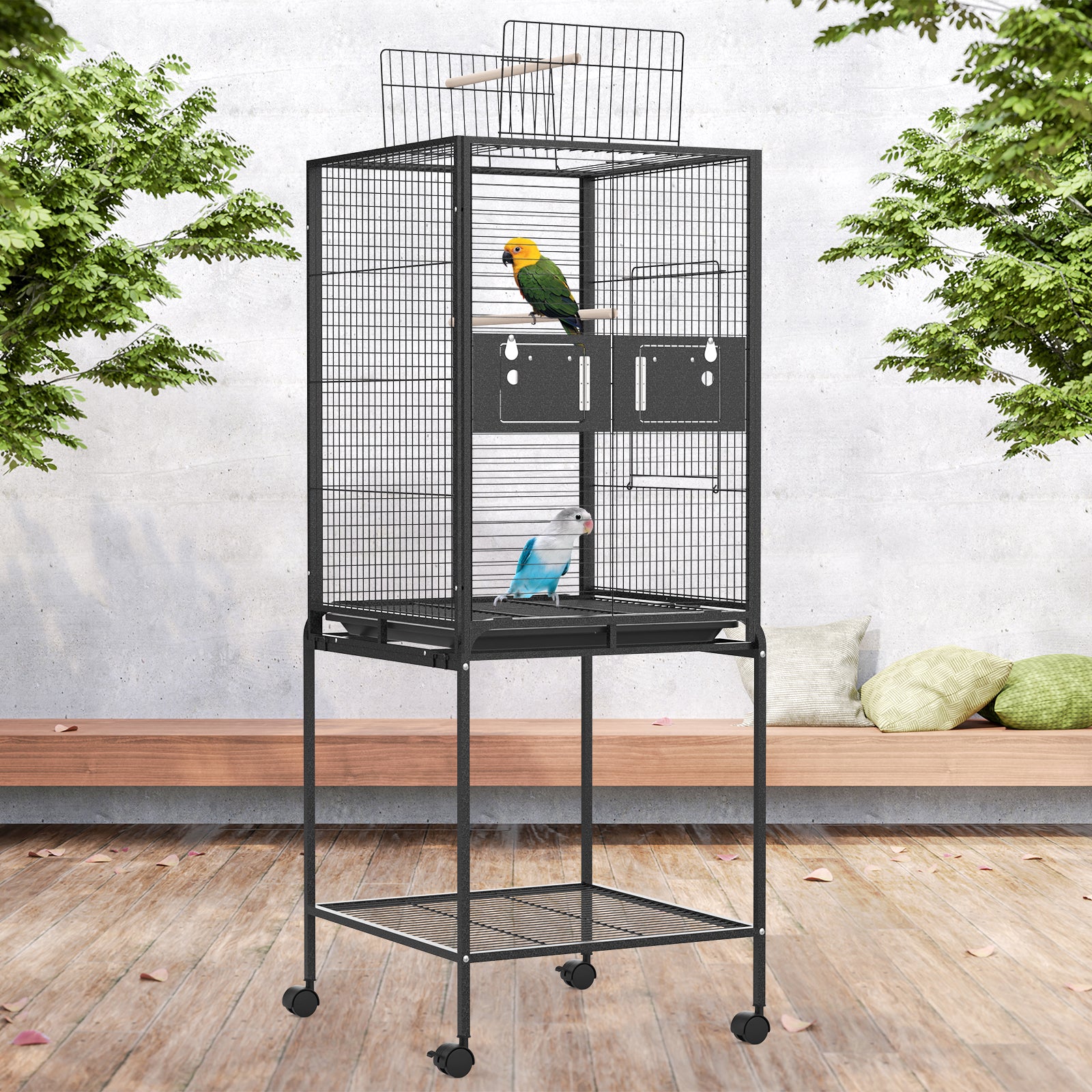 Advwin Bird Cage 146CM Open Top 2 Perches Aviary